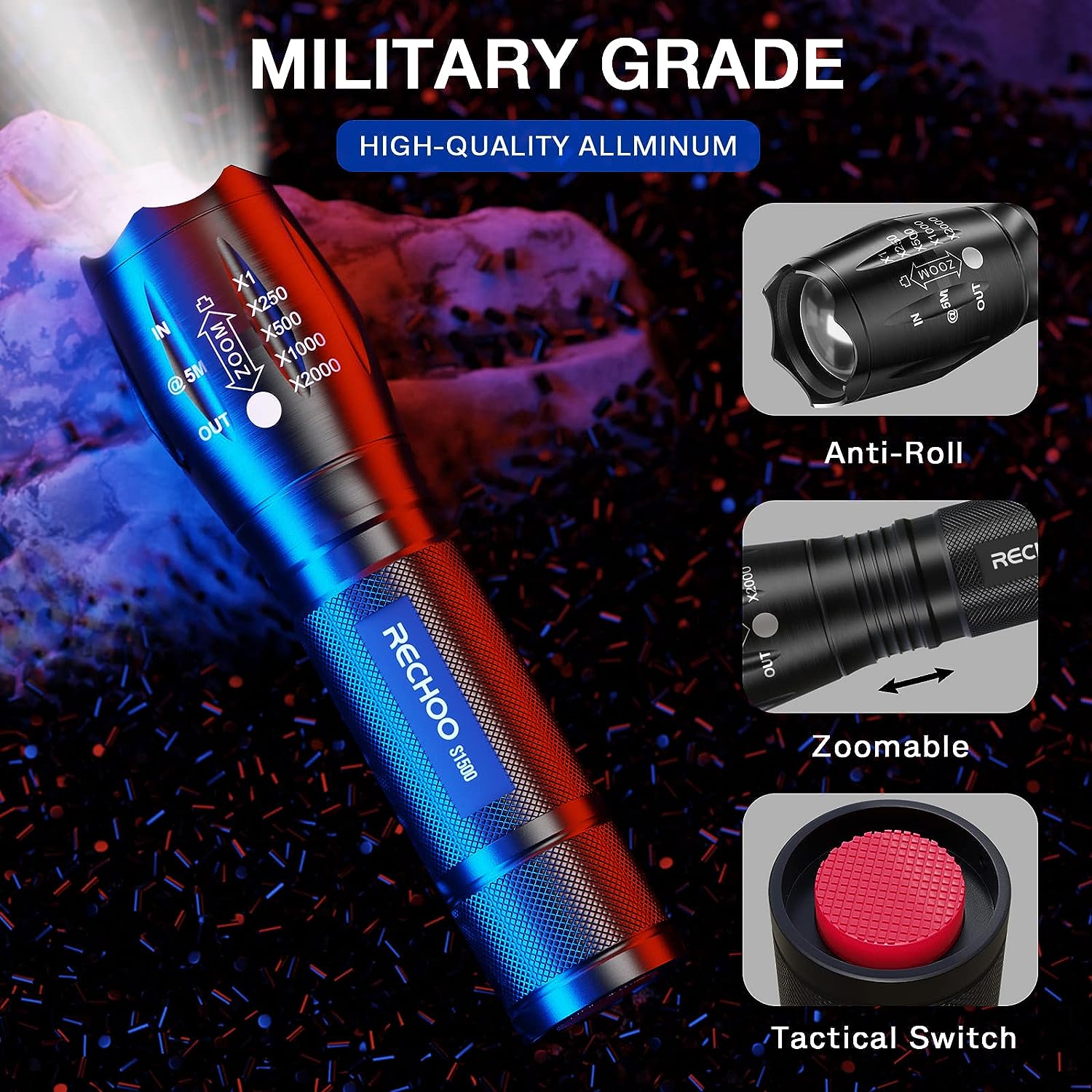 RECHOO Tactical Flashlights 4 Pack Review | Baldwins review - Baldwins ...